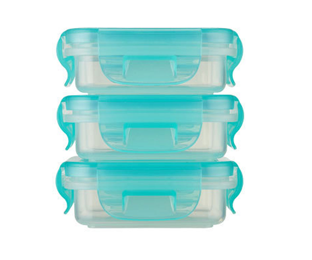 3 Recipienti Plastica Ez-Lock Quadrati - Tutete