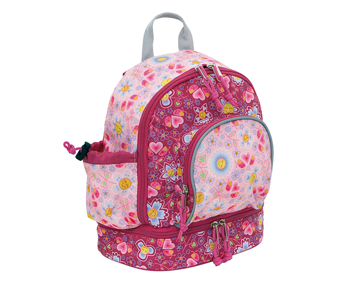 Mochila Infantil Con Bolsillo Térmico Katuki Bugs And Flowers Tutete