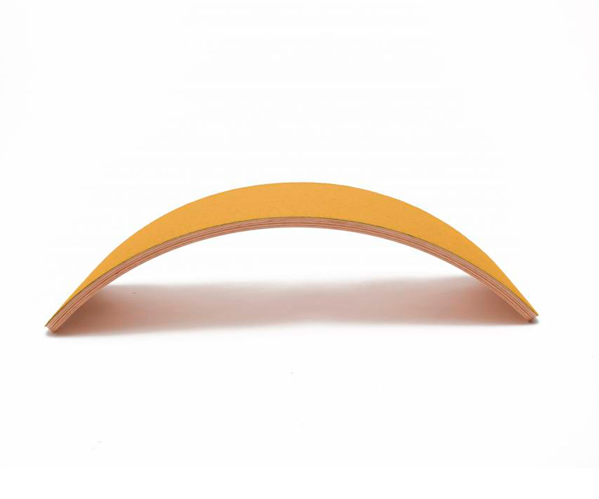 Tabla Curva Wobbel PRO Madera Natural con Fieltro Mostaza - Tutete