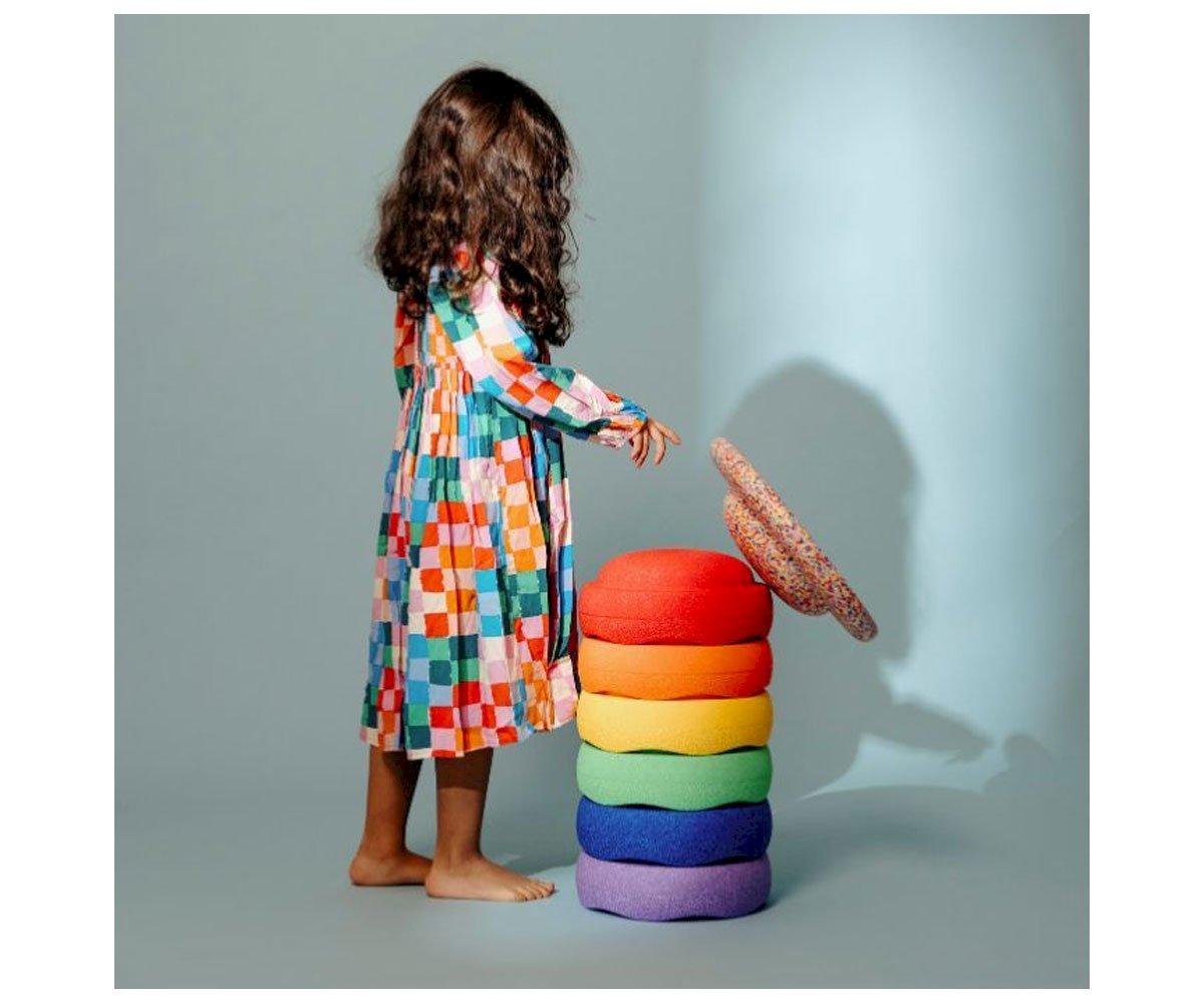 Stapelstein Set Super Confetti Rainbow Classic 6+1 Board - Tutete