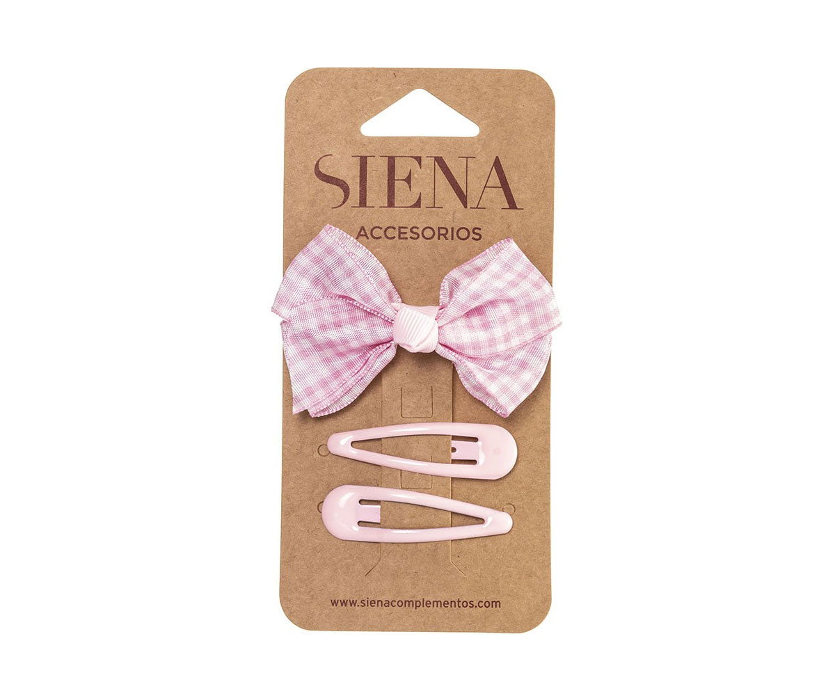 Lacito Vichy Cruzado + 2 Pinzas Rosa Palo - Tutete