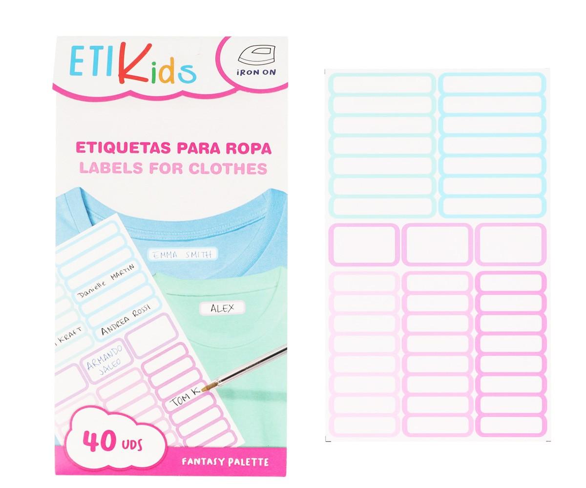 40 Etiquetas para Ropa "Escribe tu Texto" Colores - Tutete