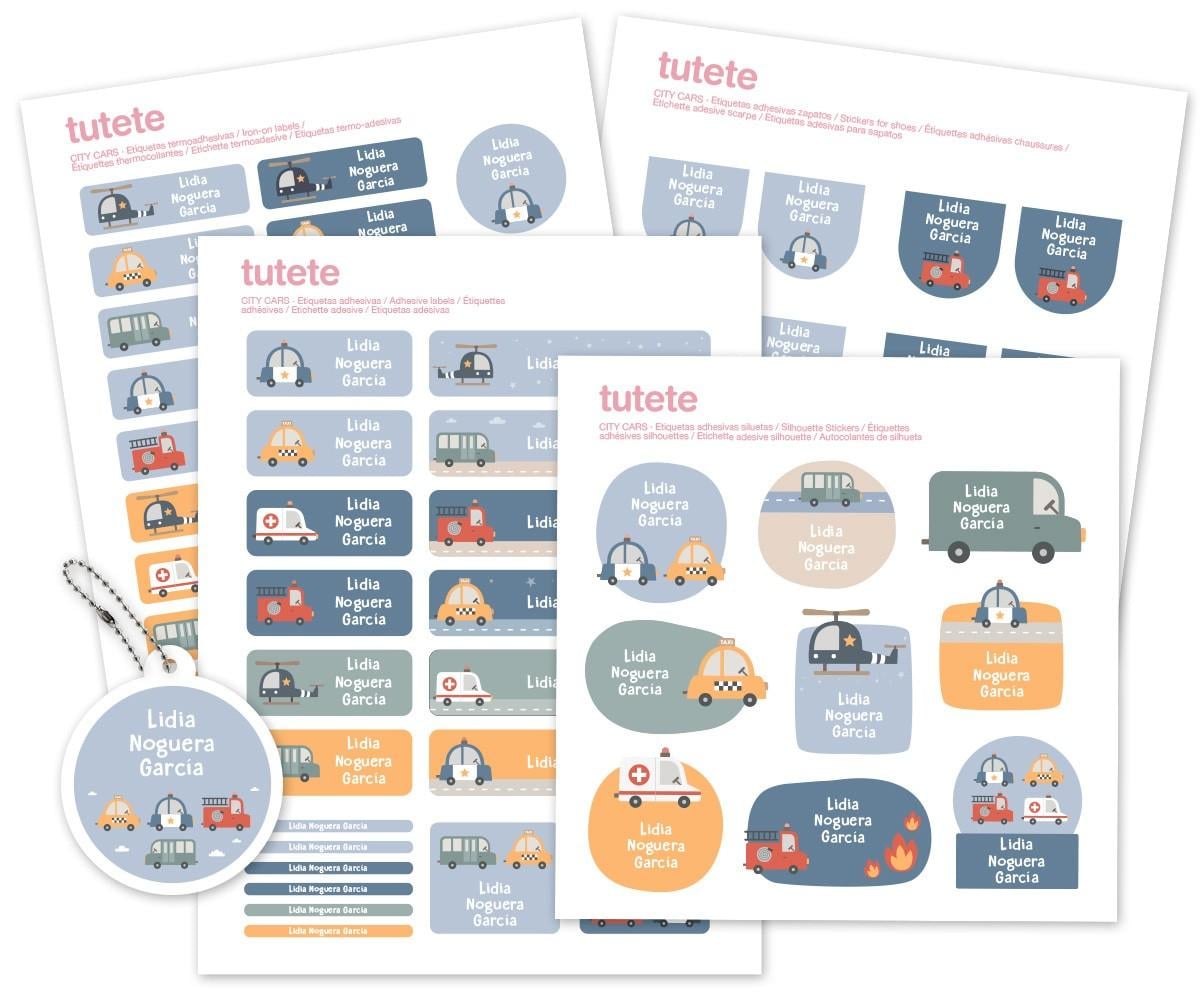 Pack Combinado Termo y Pegatinas City Cars - Tutete