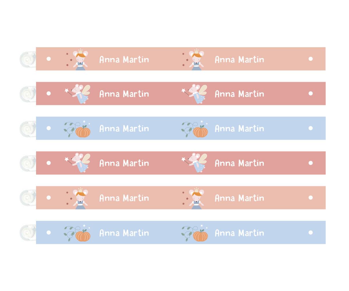 6 Cintas para Colgar Ropa Mouse Fairies Personalizables - Tutete